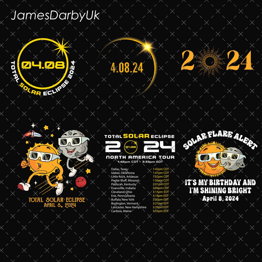 Solar Eclipse 2024 PNG Bundle, April 8 2024 Png, Astronomy Png ...