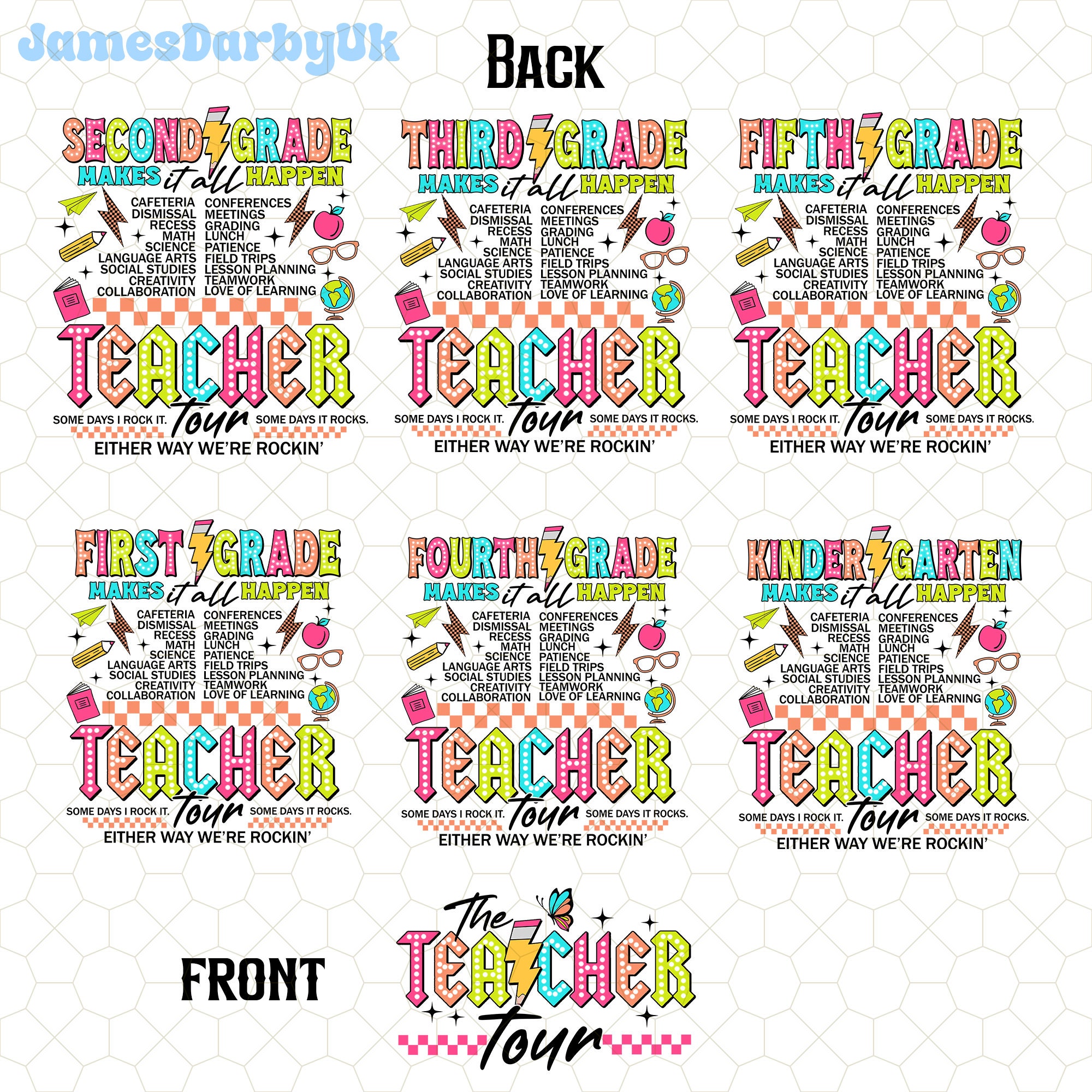 Teacher Tour Png, Teacher Tour Front and Back Png, Back to School, End ...