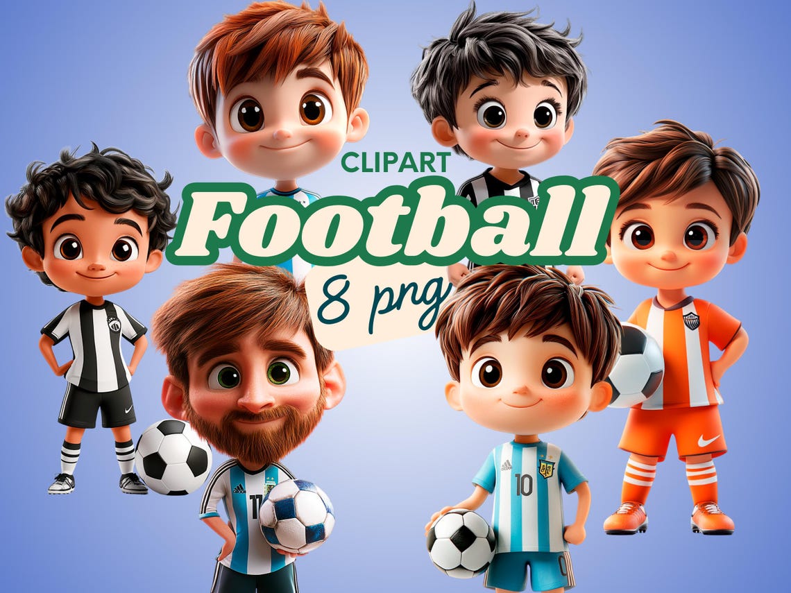 Soccer Boy Clipart Football Player PNG Cartoon Character Sport Kid ...