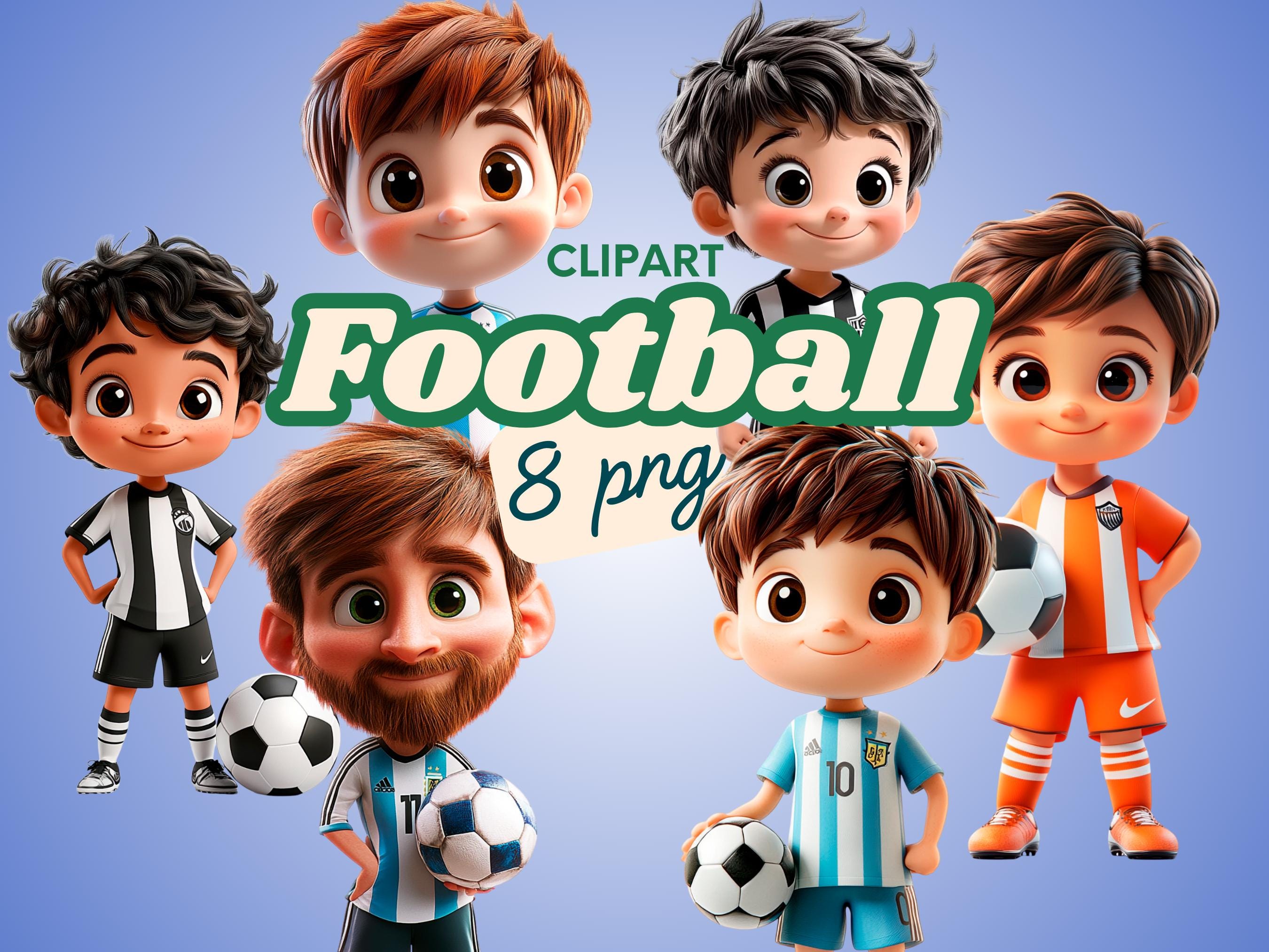 Soccer Boy Clipart Football Player PNG Cartoon Character Sport Kid ...