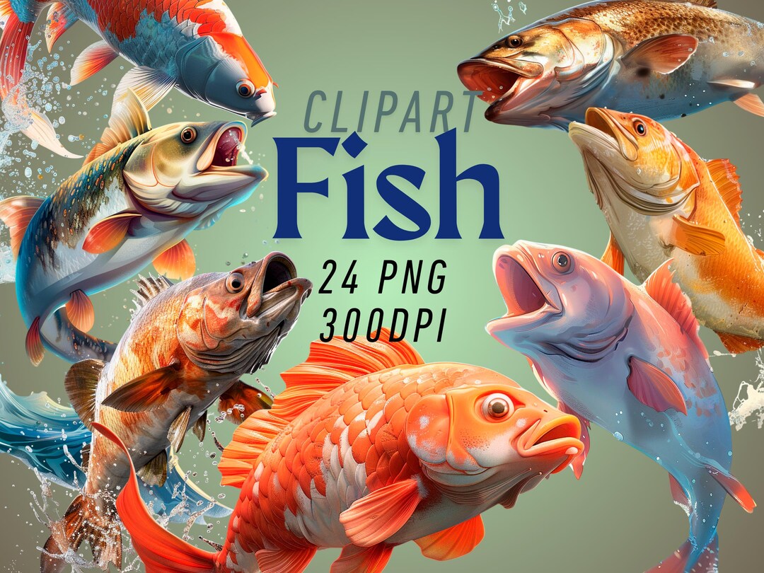 Jumping Fish Clipart PNG Bundle Fishing Illustration Fish Water Clipart ...