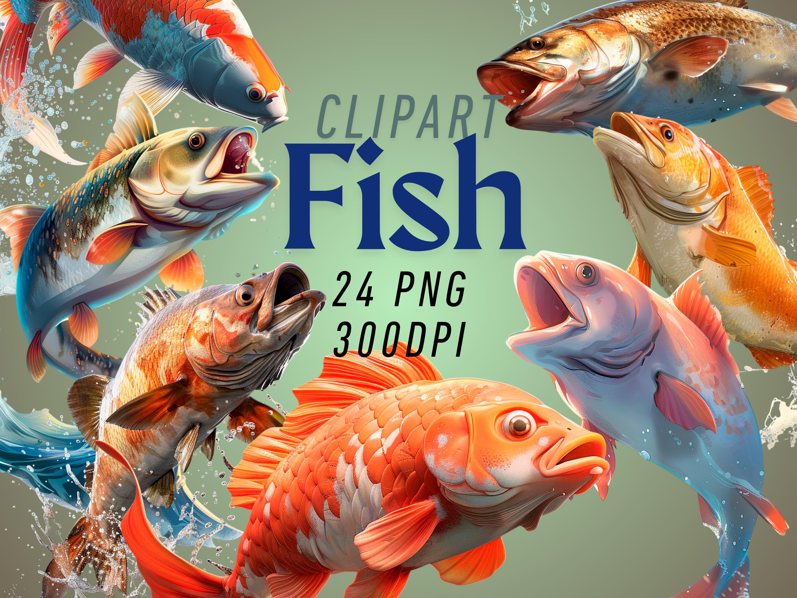 Jumping Fish Clipart PNG Bundle Fishing Illustration Fish Water Clipart ...