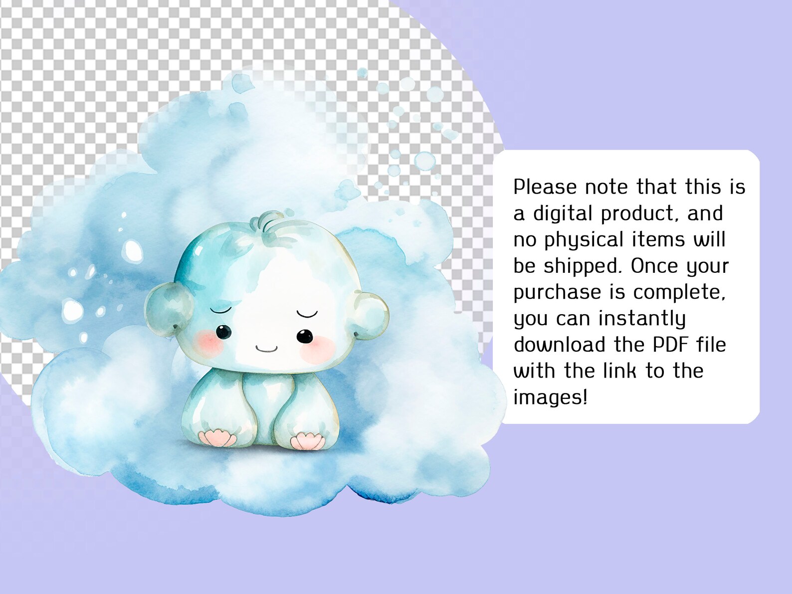 Cute Clouds Clipart Bundle PNG Sublimation Cute Watercolor Cloud ...