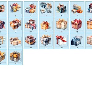 Watercolor Gift Clipart Bundle PNG Vintage Watercolor Present Clip Art ...