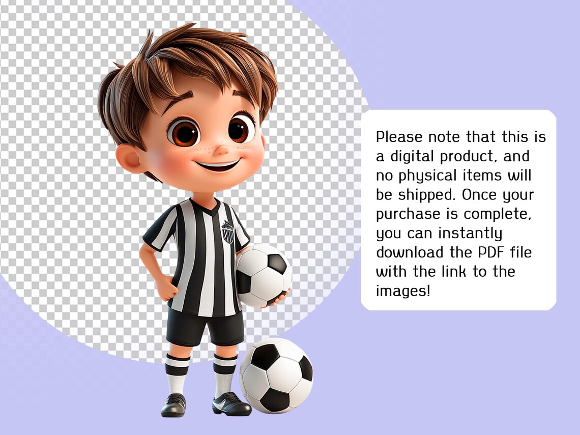 Soccer Boy Clipart Football Player PNG Cartoon Character Sport Kid ...