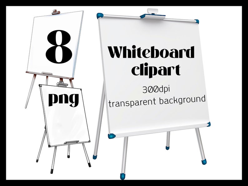 White Board Clip Art Bundle School PNG Teacher Clipart Commercial Use ...