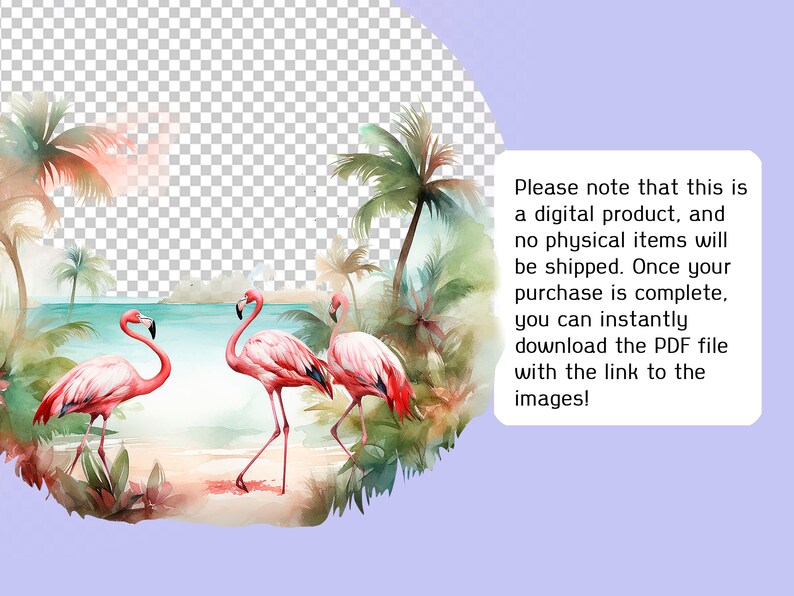 Watercolor Flamingo PNG Bundle Watercolor Beach Flamingo Palm - Etsy