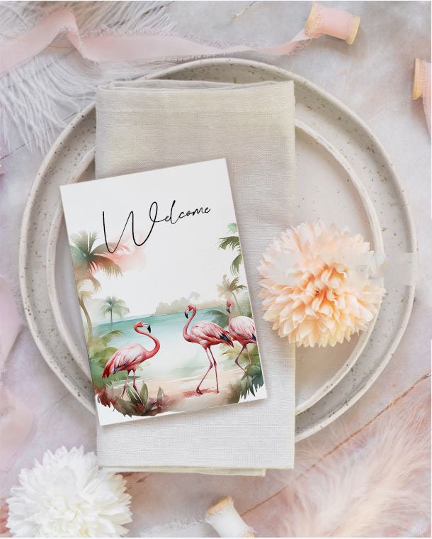 Watercolor Flamingo PNG Bundle Watercolor Beach Flamingo Palm Clipart ...