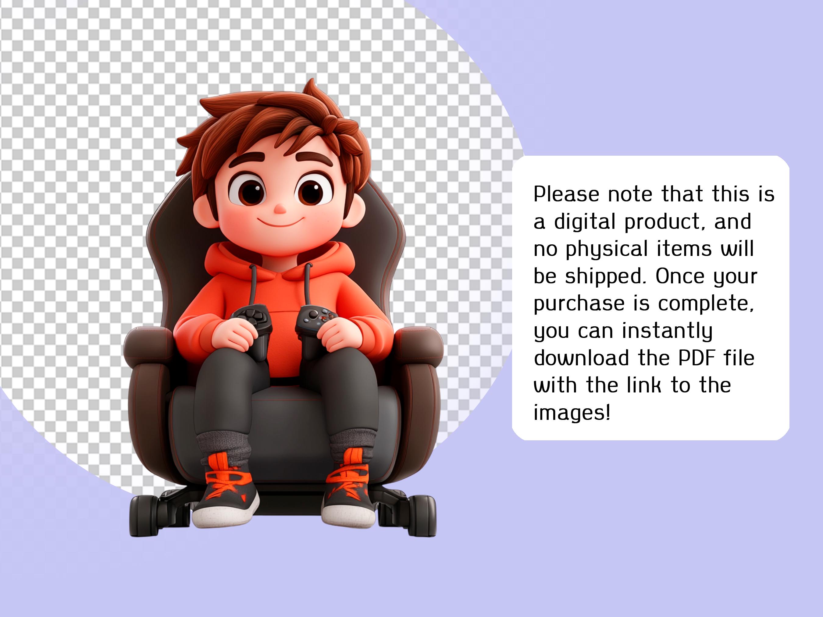 Gamer Kids Clipart PNG Cute Gamer Boy Cartoon Characters Gaming ...