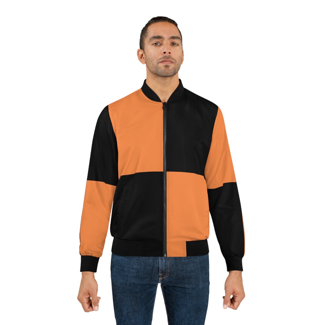 Black and Orange Men's Bomber Jacket (AOP) - Etsy