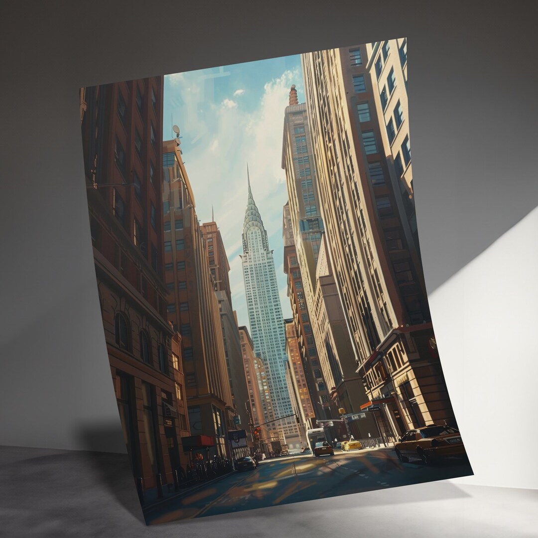 Sunlit New York City Street View Canvas Art, Vibrant Urban Landscape ...