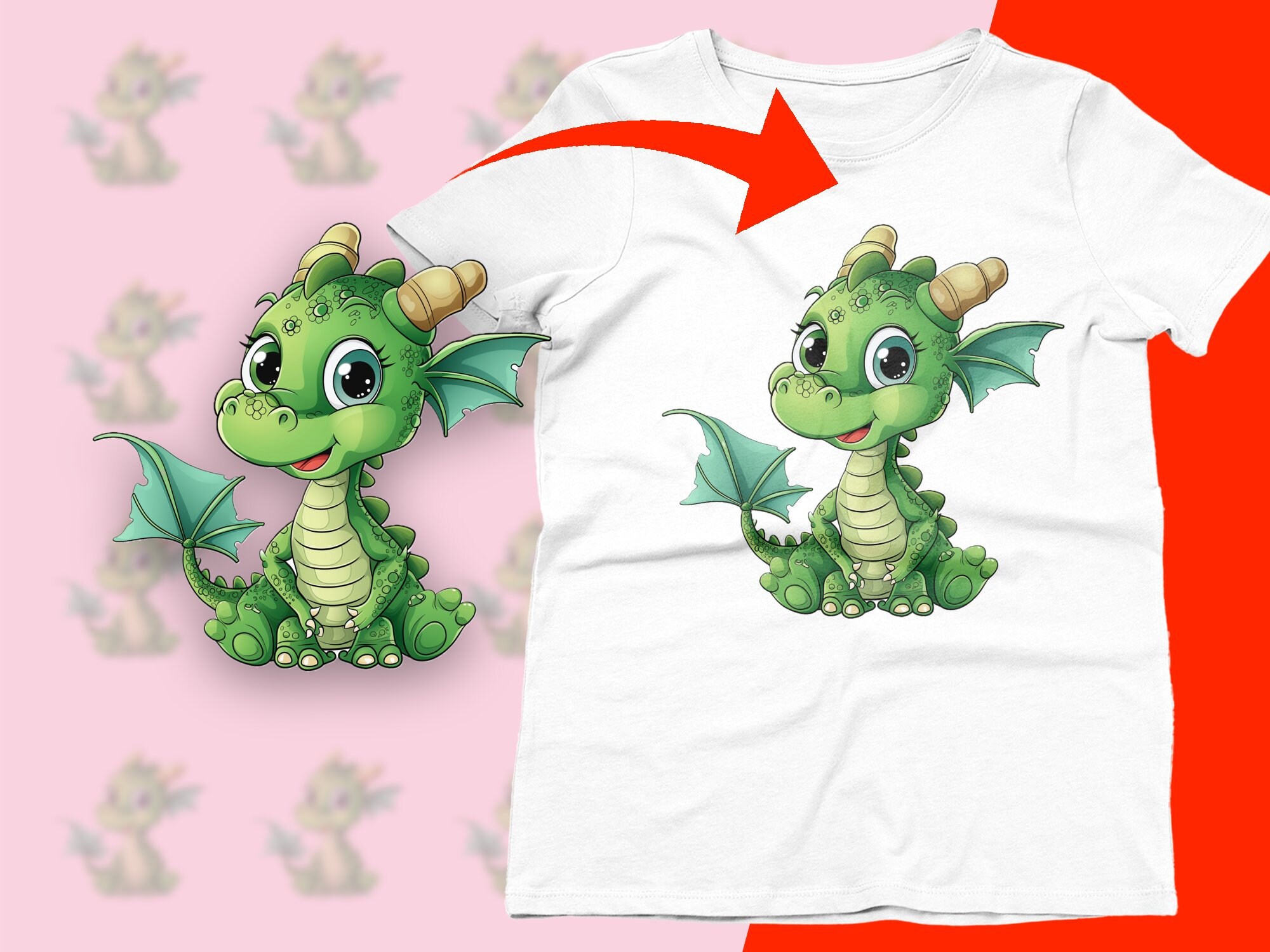 Cute Cartoon Dragon Clipart, Digital Download, Kids Fantasy ...