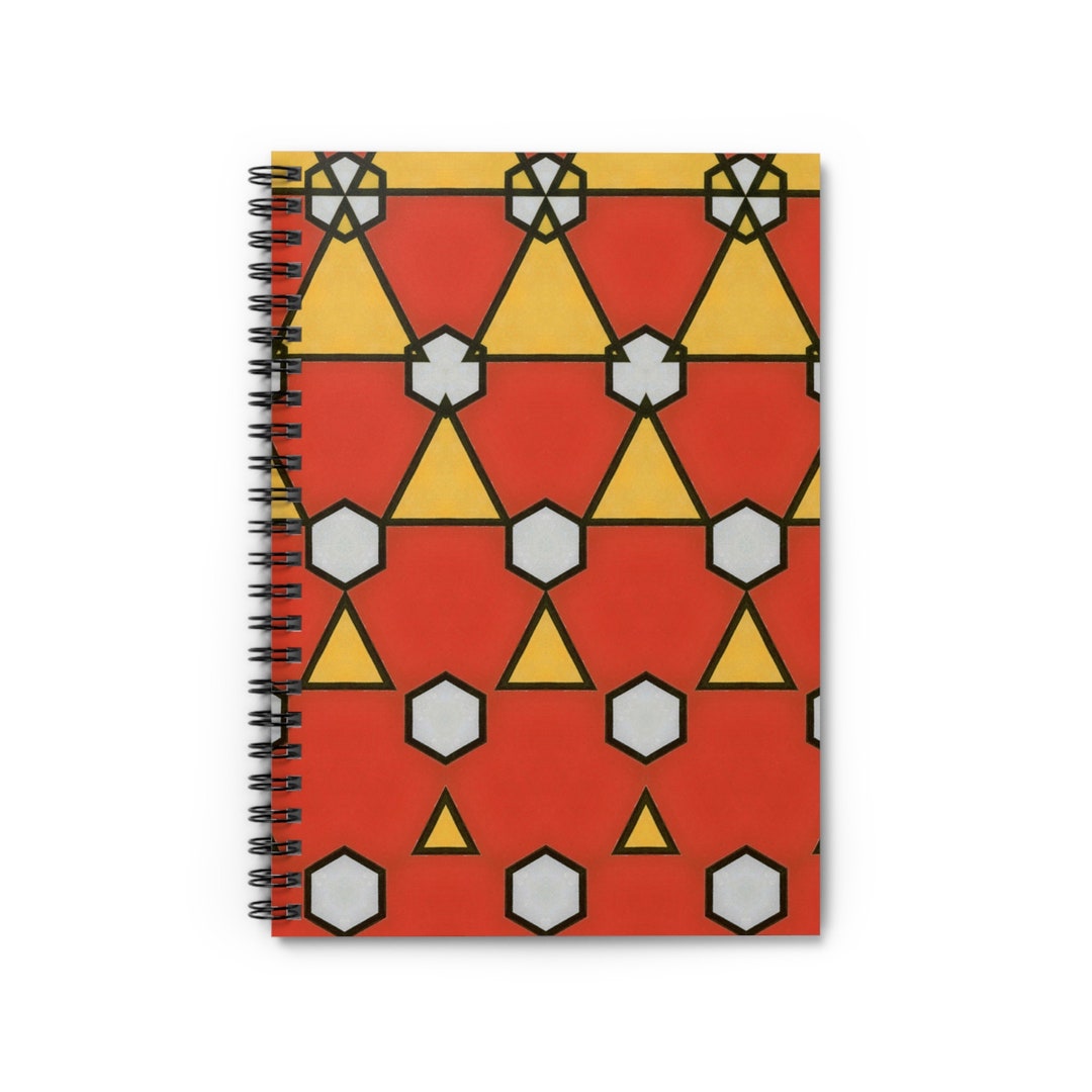Geometric Pattern Notebook Design Spiral Notebook - Ruled Line - Etsy
