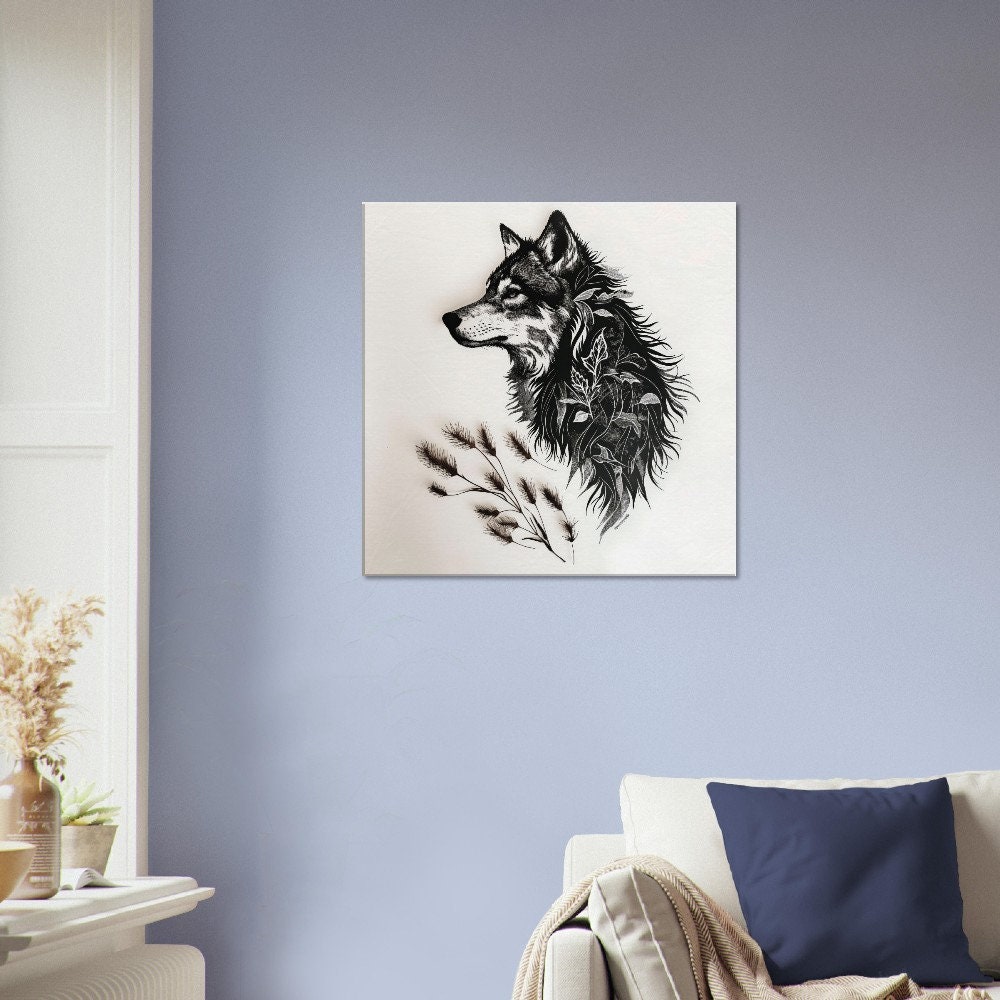 Japanese Zen Art Wolf Wall Art Print - Etsy