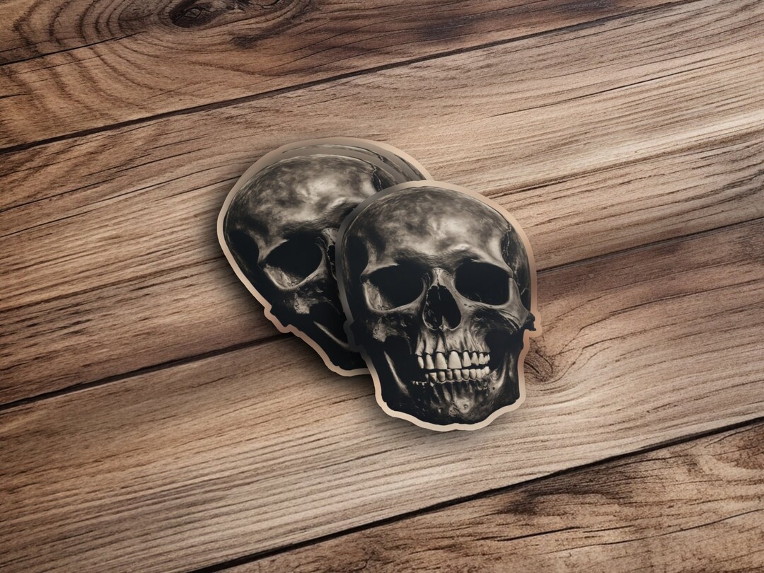 Gothic Skull Sticker, Dark Aesthetic Decal, Laptop and Water Bottle ...