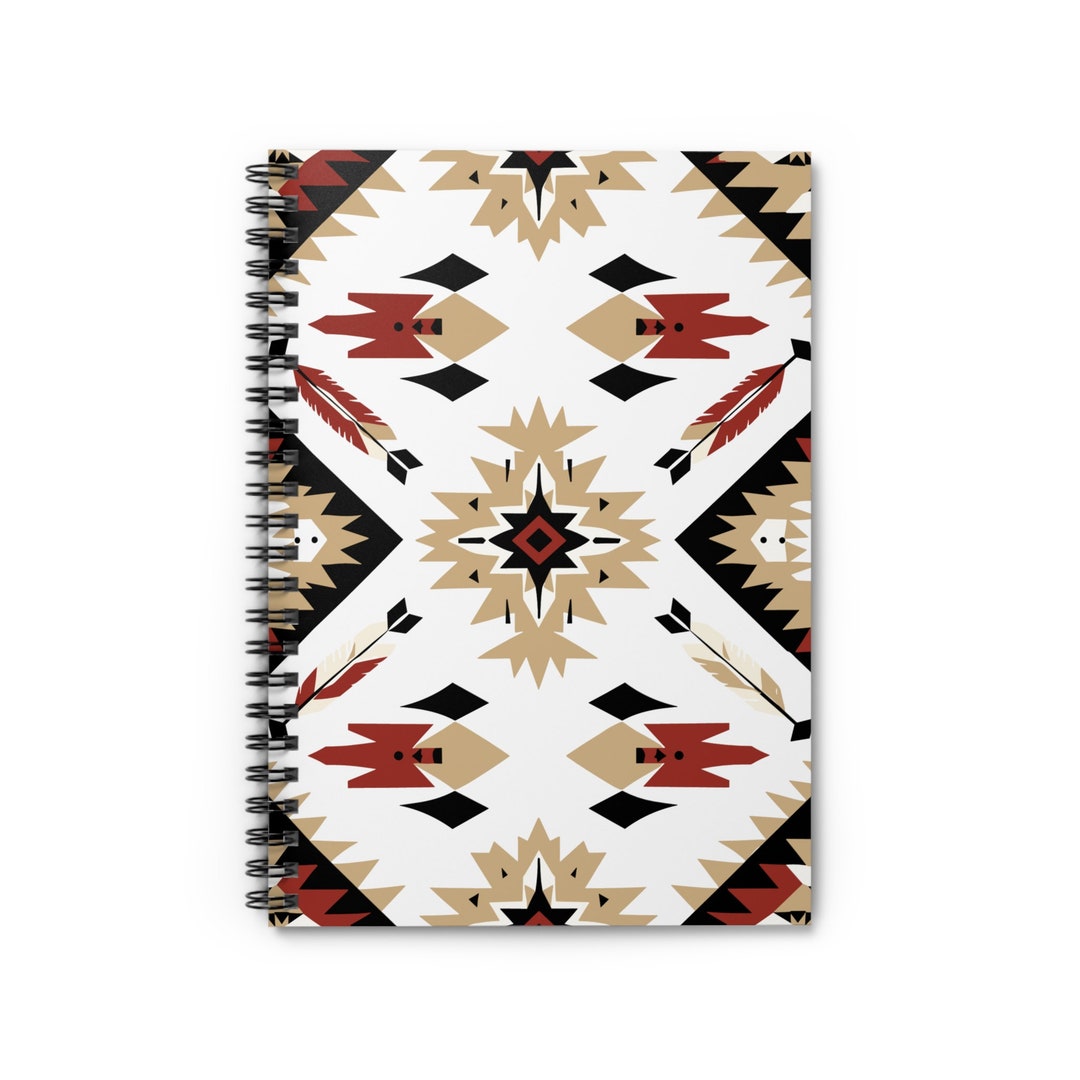Aztec Pattern Spiral Notebook Ruled Line Boho Chic Gift for Students - Etsy