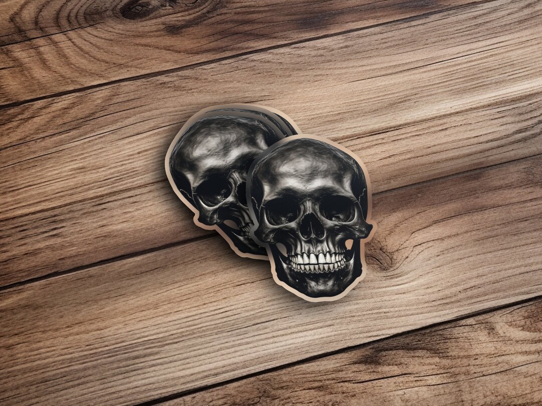Gothic Skull Sticker, Black and White Skeleton Decal, Halloween Decor ...
