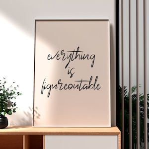 Everything is Figureoutable, Inspirational Wall Art, Office Decor Women ...