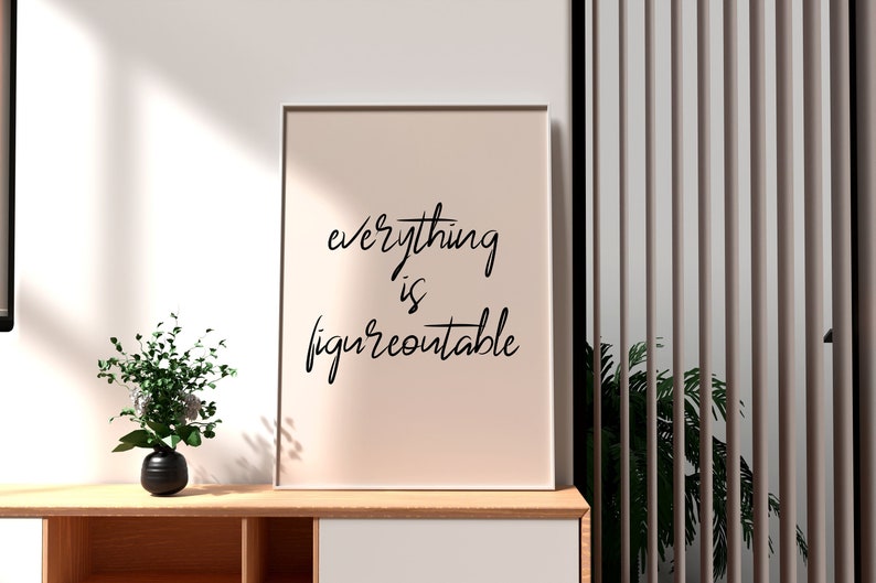 Everything is Figureoutable, Inspirational Wall Art, Office Decor Women ...