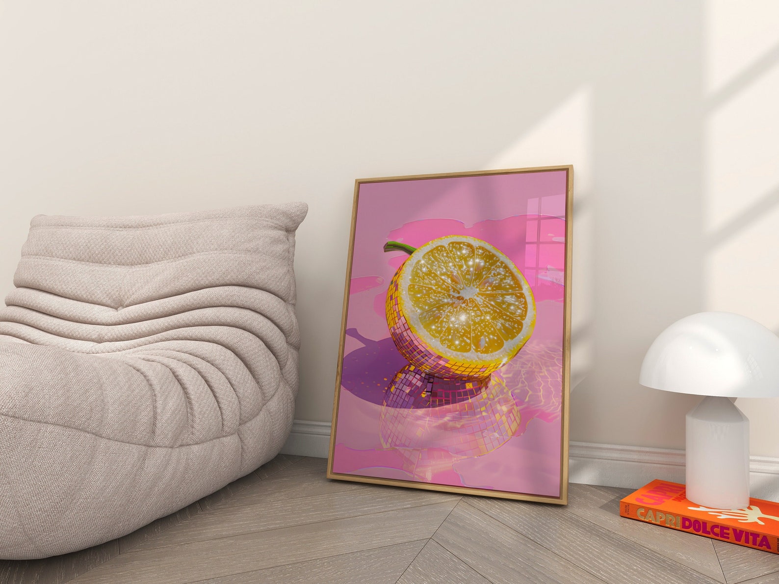 Disco Lemon Print Wall Art Poster Glam Disco Ball Lemon Preppy Trendy ...