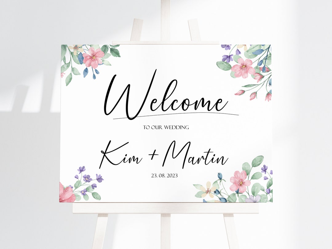 Custom Wedding Welcome Sign: Floral Design (digital Download) - Etsy