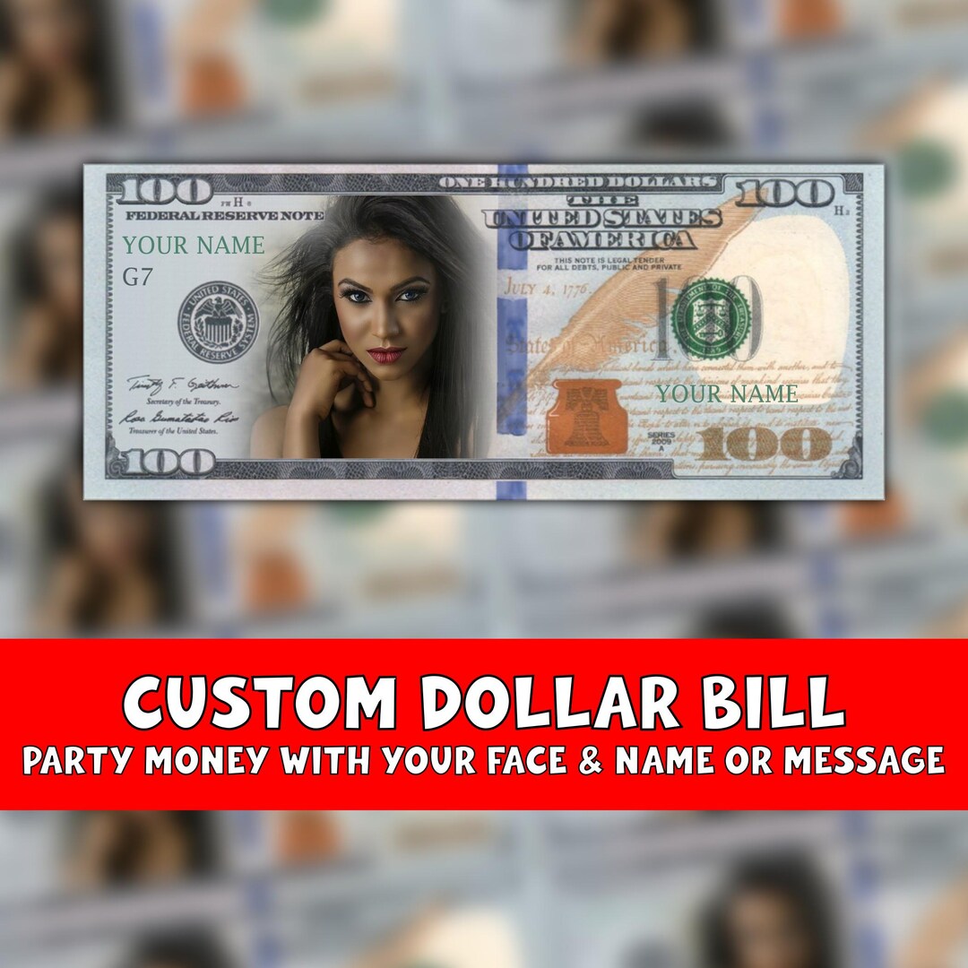 100 USD Party Money, Dollar Bills With Your Face, Birthday Bucks ...