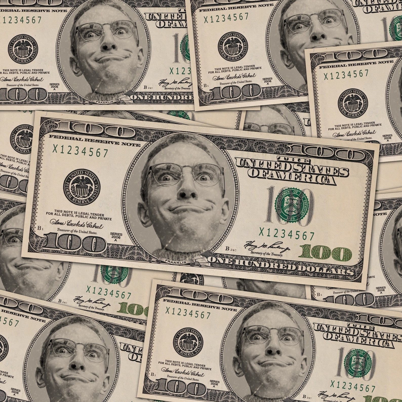 100 USD Party Money, Birthday Bucks, Dollar Bills With Your Face ...