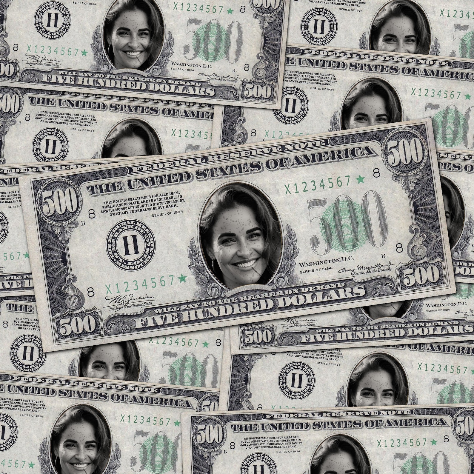 100 USD Party Money, Birthday Bucks, Dollar Bills With Your Face ...