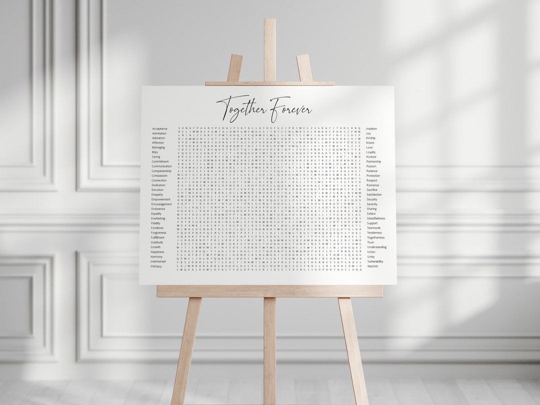 Custom Wedding Word Search Puzzle: Unique Reception Game (digital ...