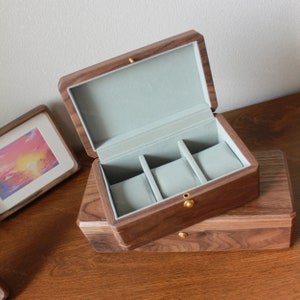 Custom Name Engraved Classic Solid Walnut Wood Watch Box Unique Deco ...