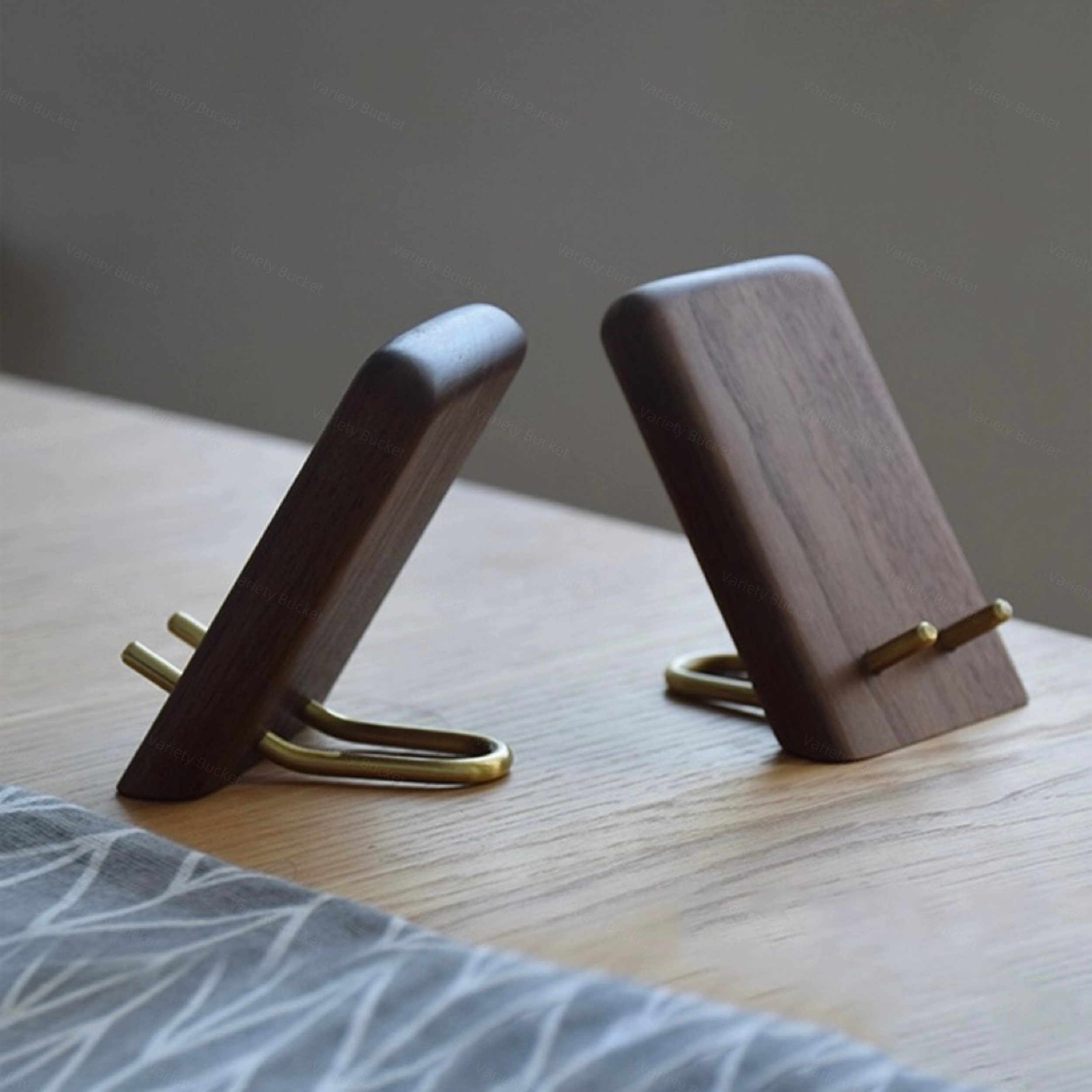 Minimalist Solid Wood Phone Holder Reading Rack Rustic Walnut Wood ...