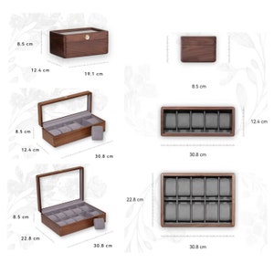 Glass Top Solid Walnut Wood Watch Box Unique Jewelry Box Functional ...