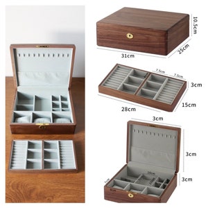 Extra Large Exquisite Unique Jewelry Box Solid Walnut Wood Deco ...