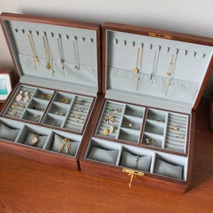 Extra Large Exquisite Unique Jewelry Box Solid Walnut Wood Deco ...