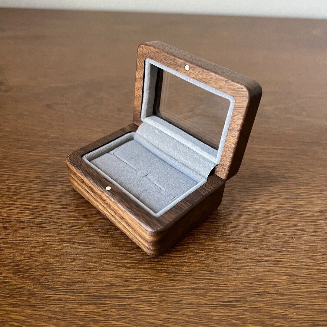 Engrave Letters Visible Wood Ring Box Exquisite Unique Jewelry Box ...