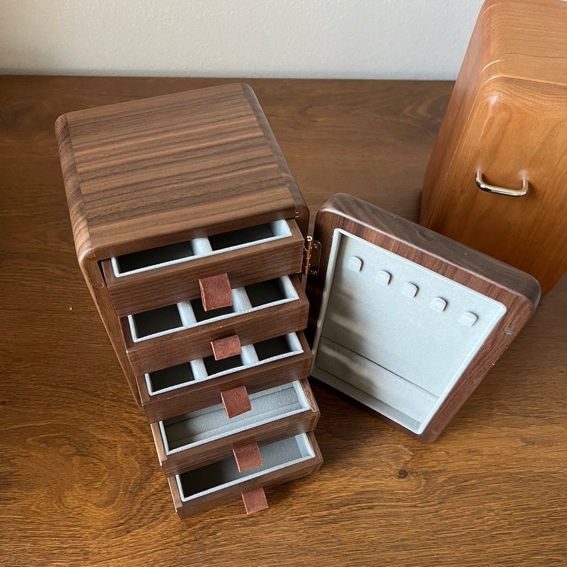 Extra Large Jewelry Box Solid Walnut Wood Jewelry Organizer Solid ...