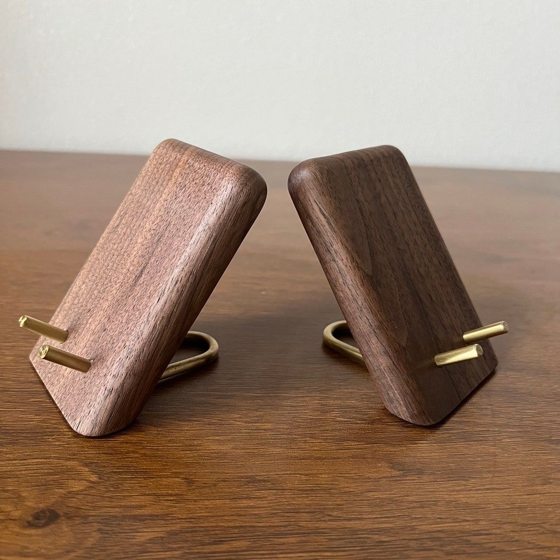 Minimalist Solid Wood Phone Holder Reading Rack Rustic Walnut Wood ...