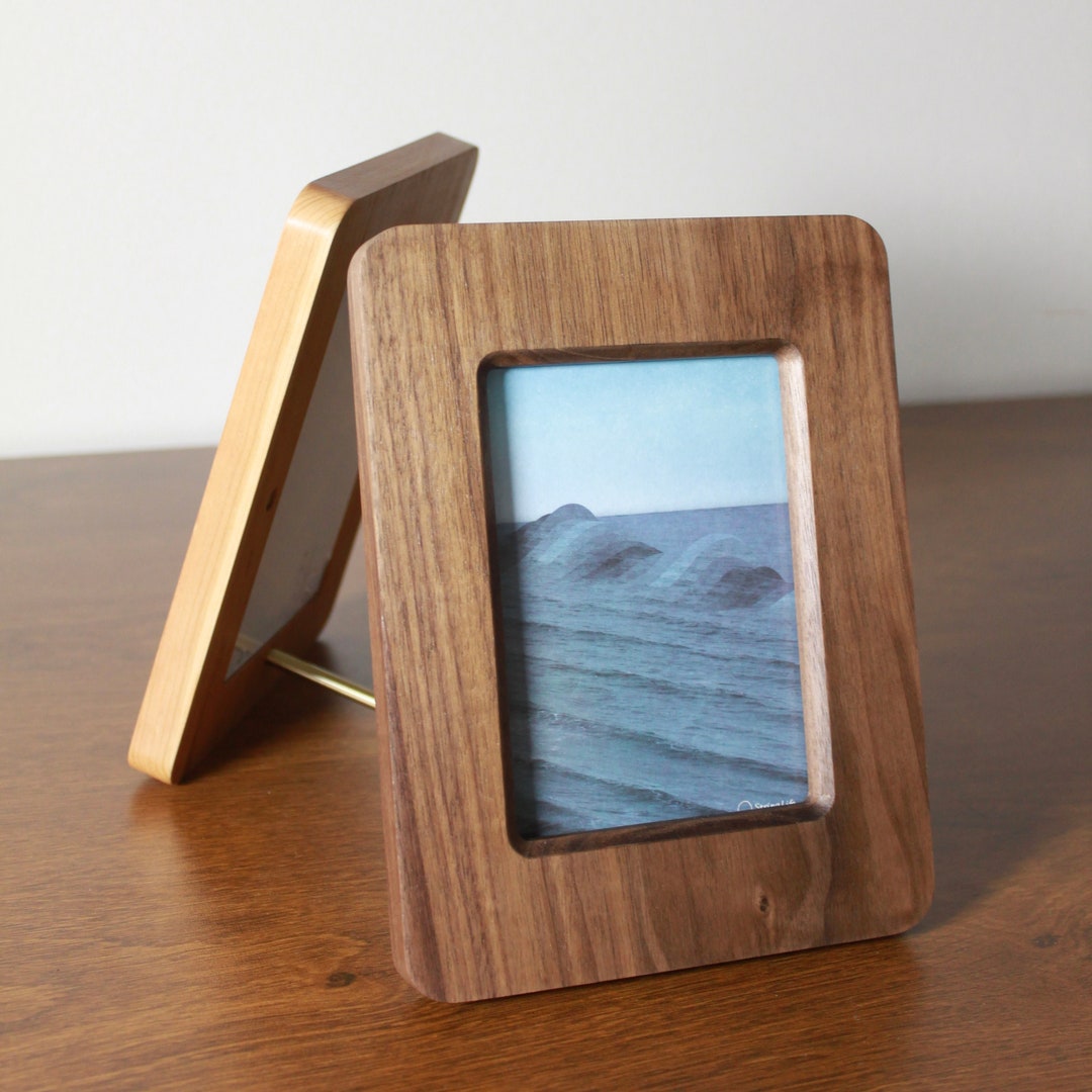 Minimalist Solid Wood Photo Frame Rustic Walnut Picture - Etsy