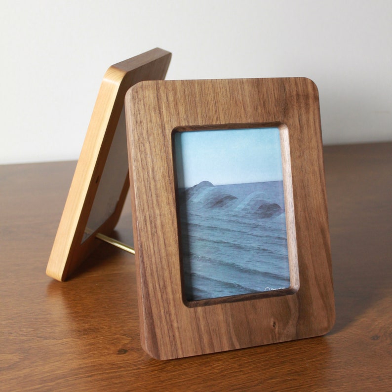 Minimalist Solid Wood Photo Frame Rustic Walnut Picture - Etsy