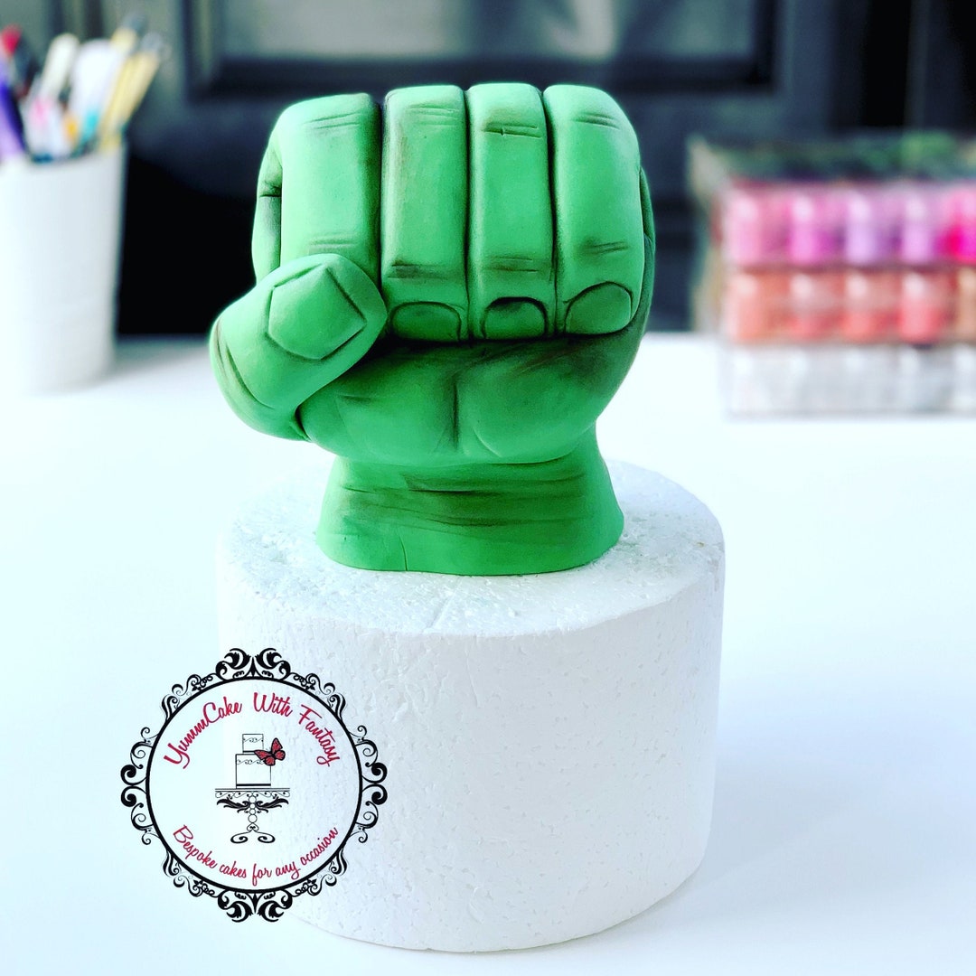 Handmade Large Hulk Fist , Avengers Hulk Inspired Edible Fondant ...