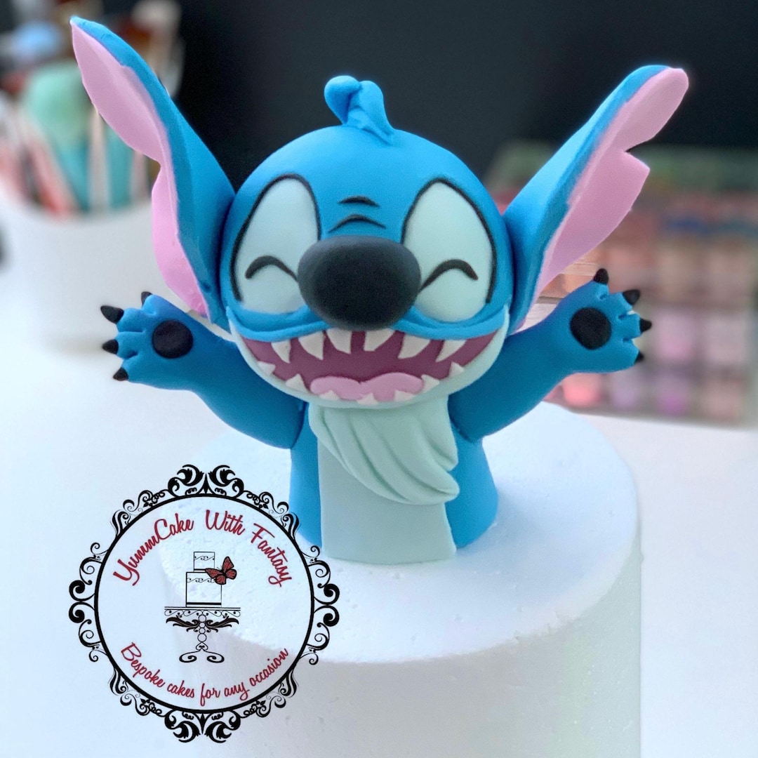 Handmade Stitch Inspired Edible Fondant Birthday Cake Topper , Custom ...