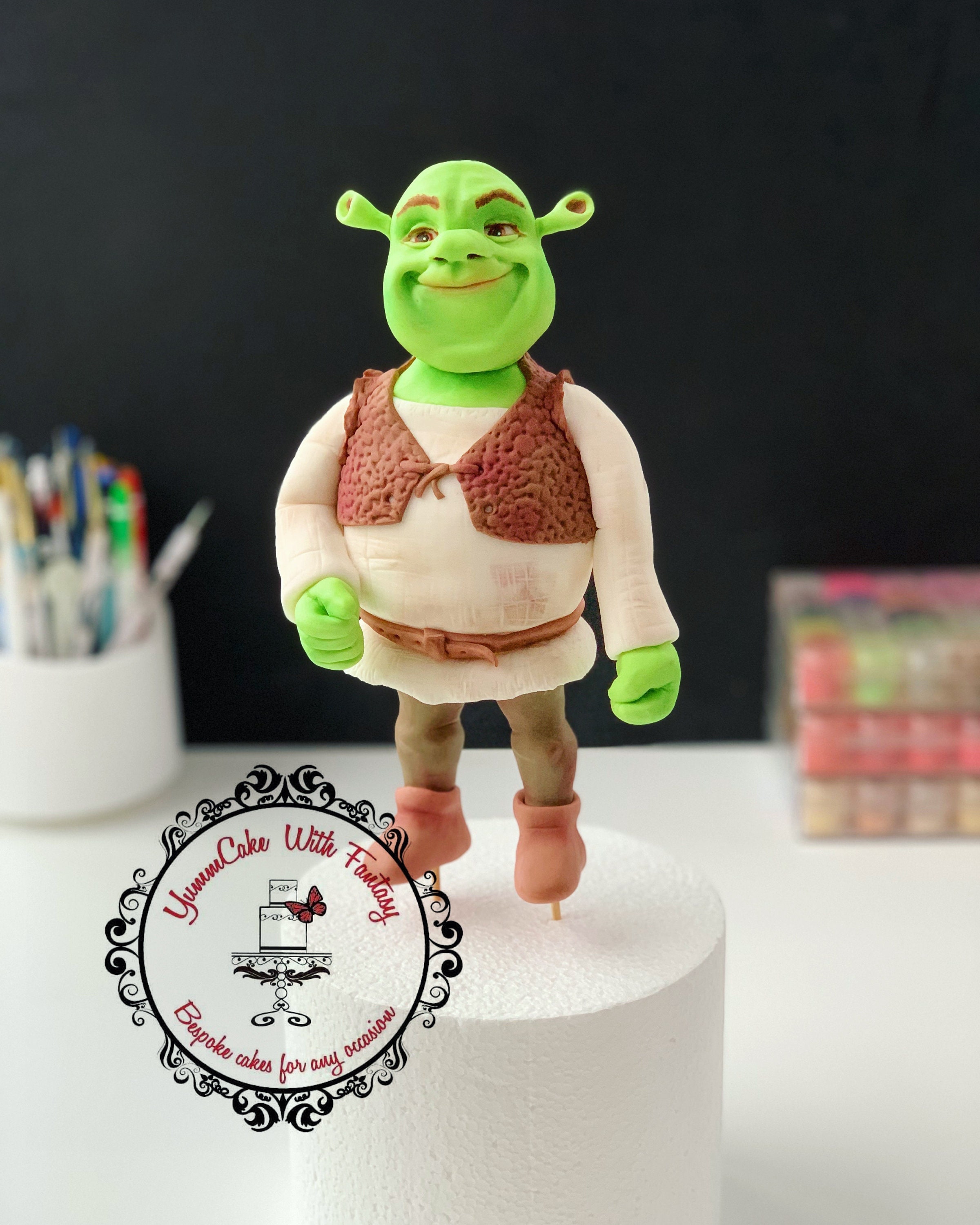 Handmade Inspired With Shrek Edible Sugarpaste Fondant Birthday Cake ...