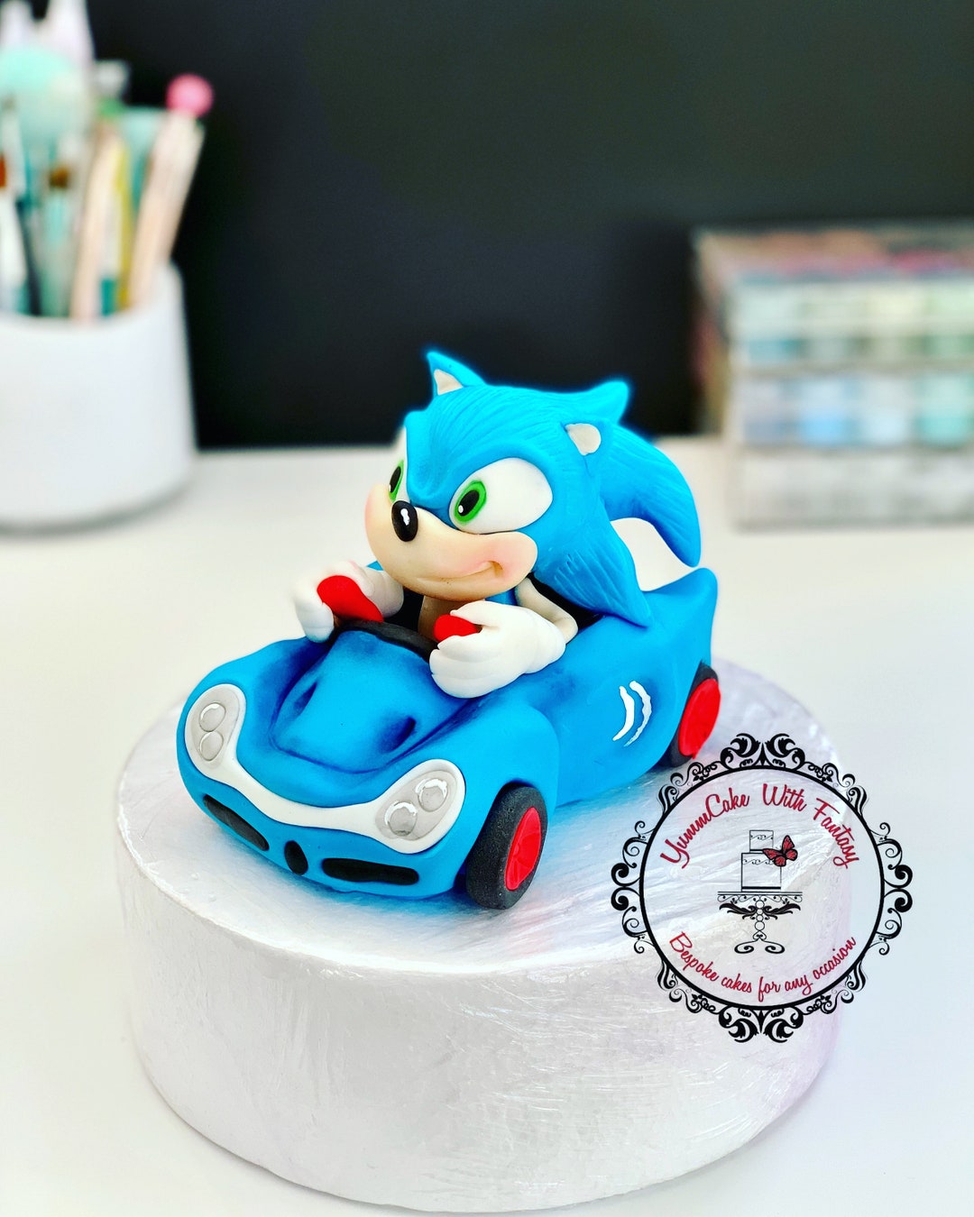 Sonic Inspired Handmade Edible Fondant Birthday Cake Topper - Etsy UK