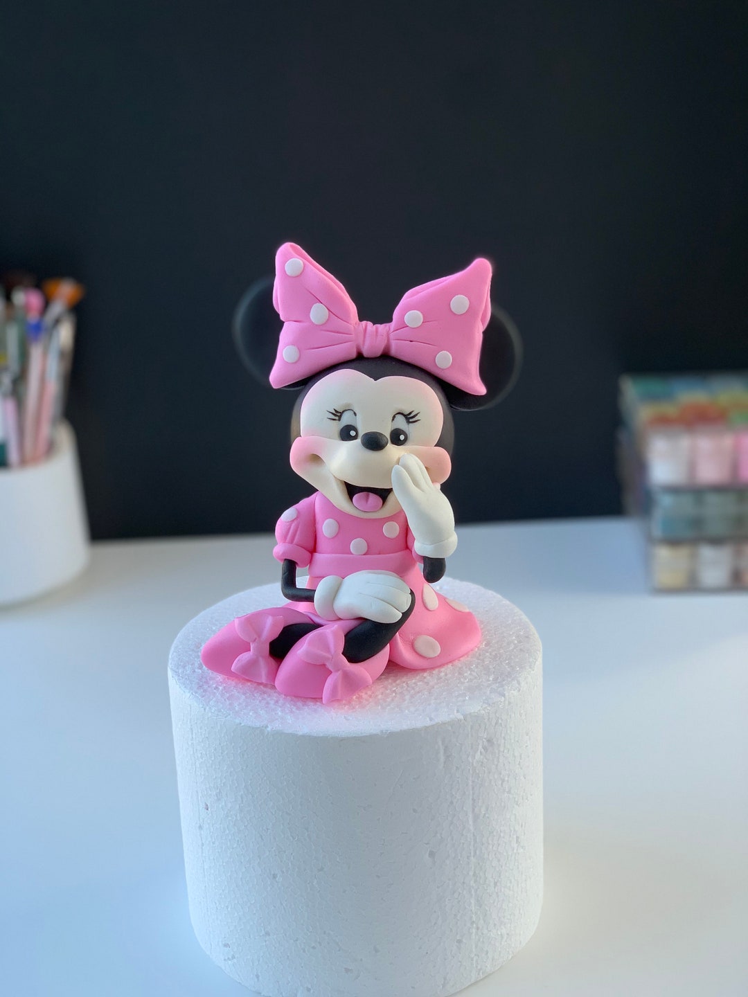 Handmade Minnie Mouse Inspired Edible Fondant Birthday Cake Topper ...