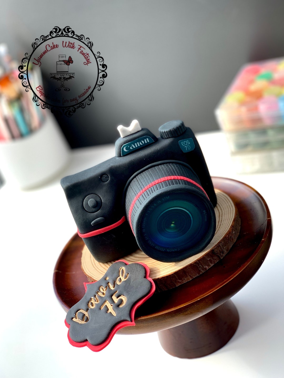 Camera Handmade Edible Fondant Birthday Cake Topper Photographic Edible ...