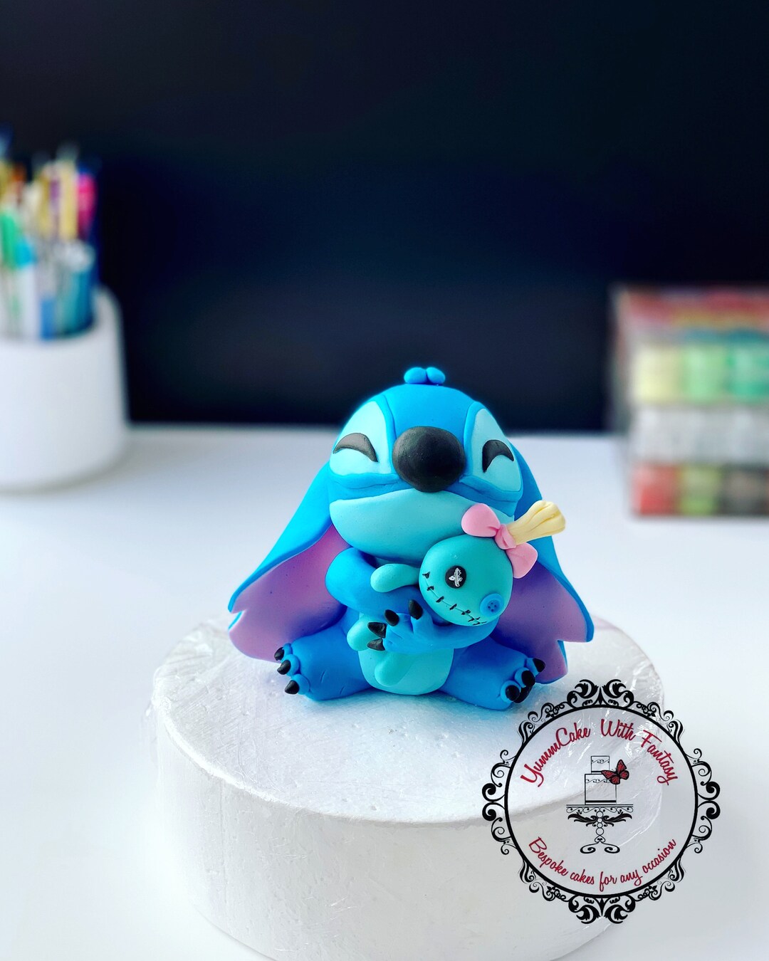 Handmade Stitch Inspired Edible Fondant Birthday Cake Topper , Custom ...