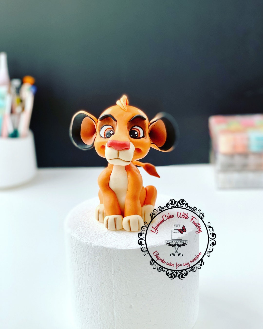 Simba Lion Inspired Handmade Edible Fondant Birthday Cake Topper - Etsy