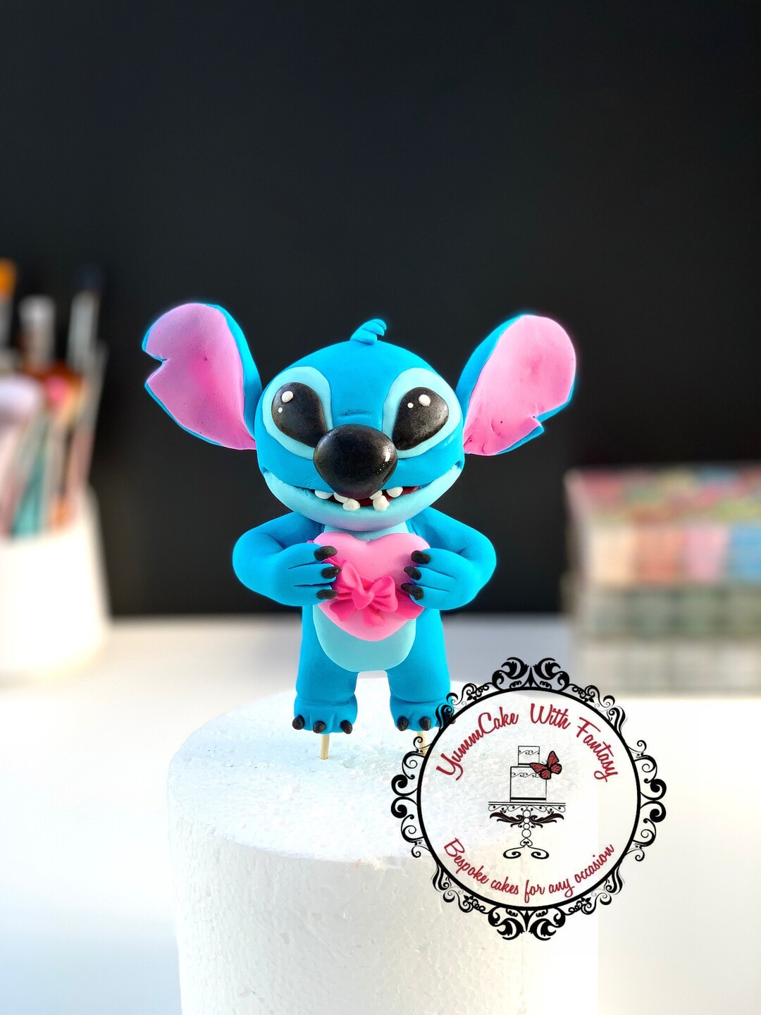 Handmade Stitch Inspired Edible Fondant Birthday Cake Topper , Custom ...