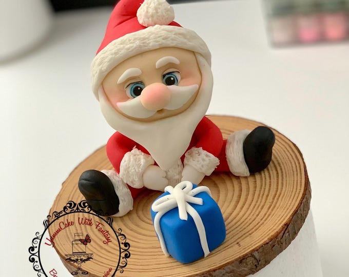 Video Tutorial Fondant Caketopper Santa Claus and Gift Bag , Санта ...
