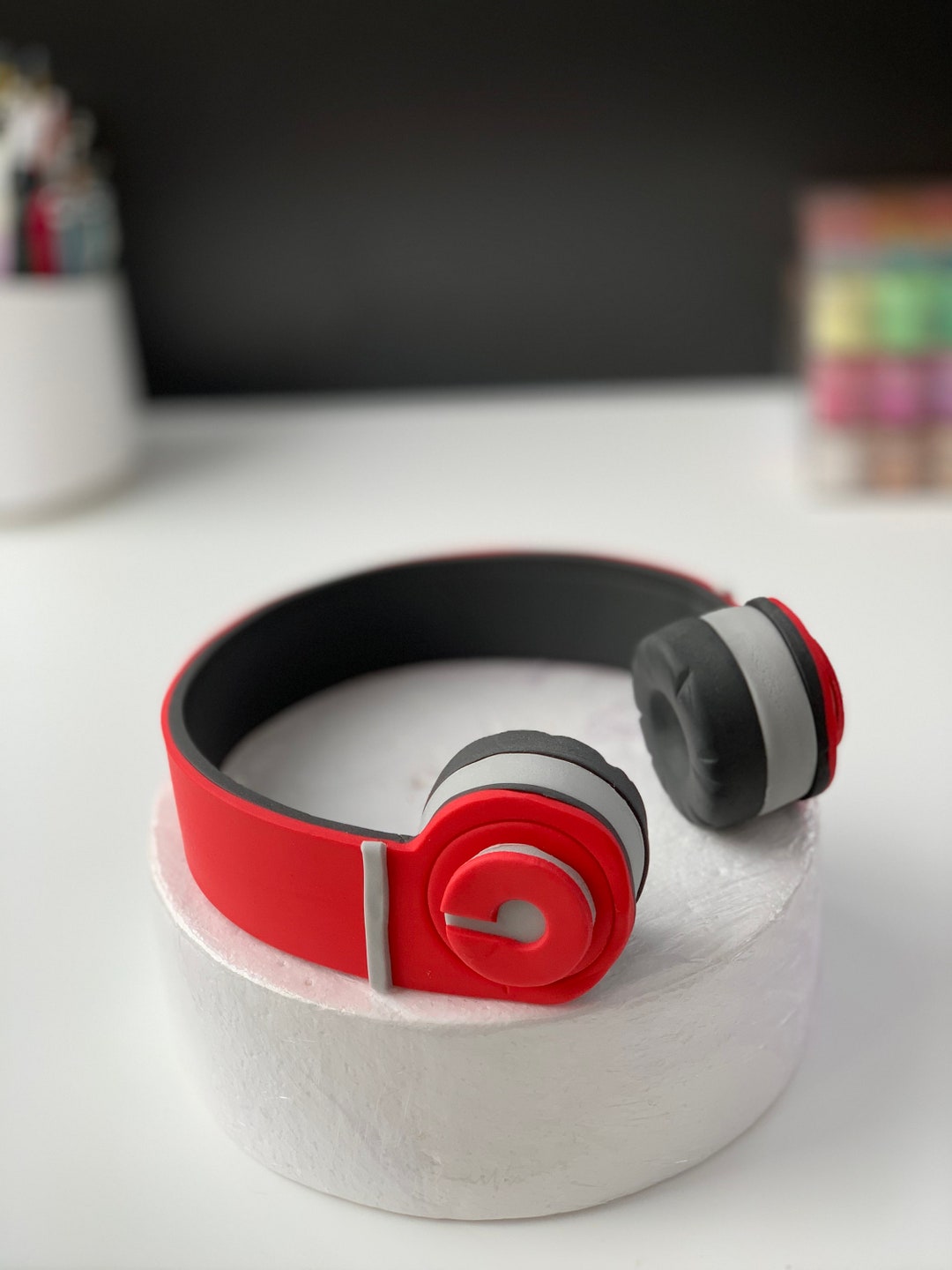 Headphones Handmade Edible Fondant Birthday Cake Topper Music DJ ...